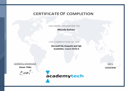 Microsoft SQL AlwaysOn and High Availability - Course 55153-A Course in ...